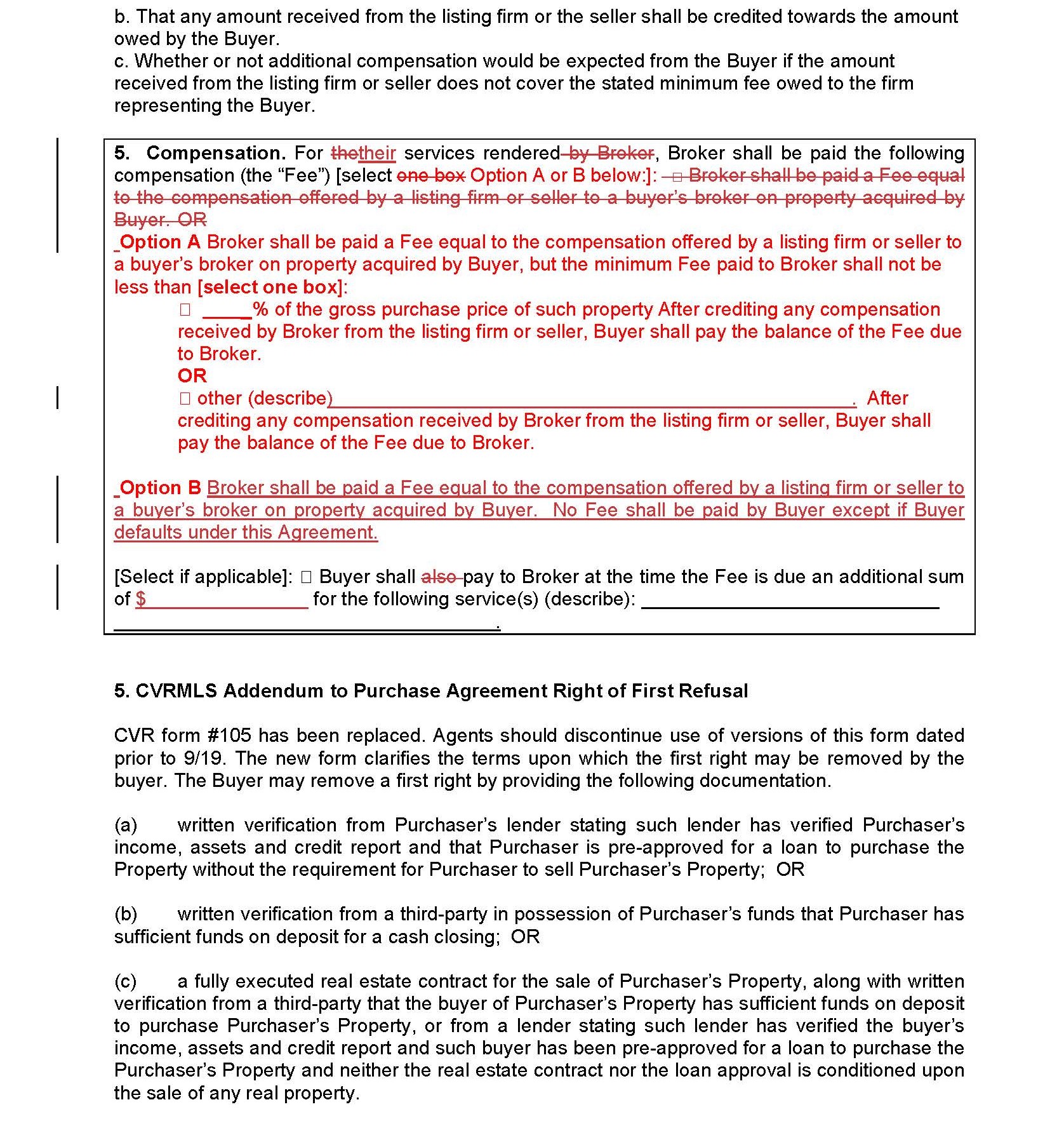 2019 New and Revised CVR MLS Forms Reference Guide - CVR MLS Support