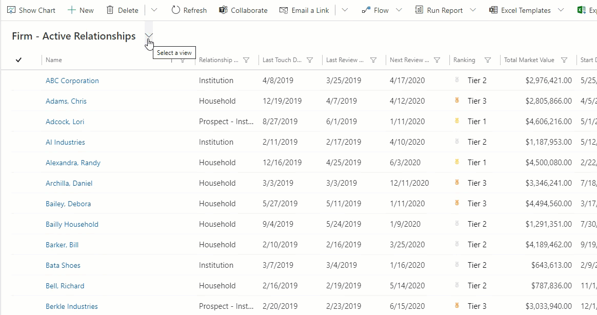 System Views and Personal Views - Engage
