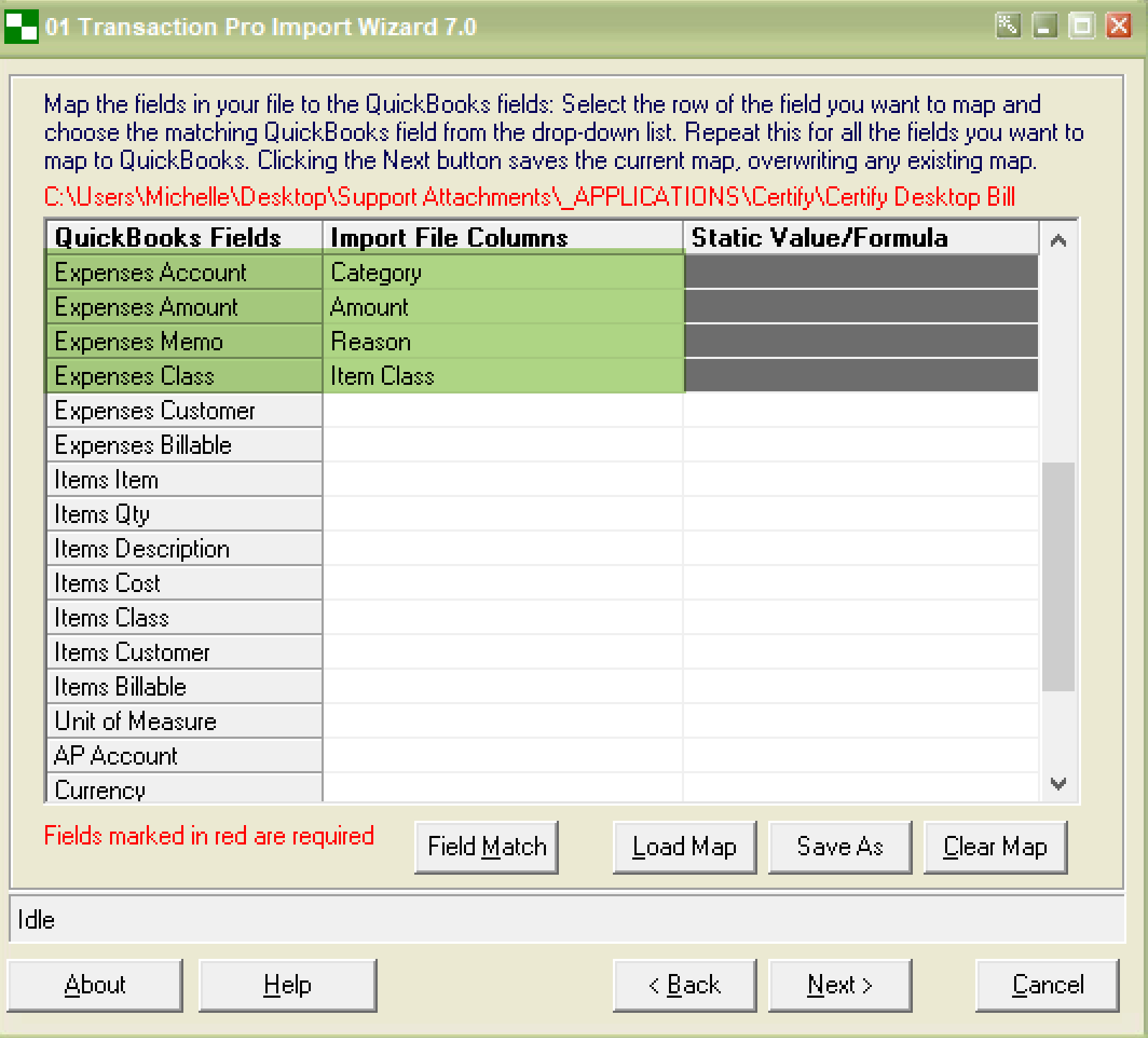 Certify Bill Report Import Into Qbdt Transaction Pro Technical Support